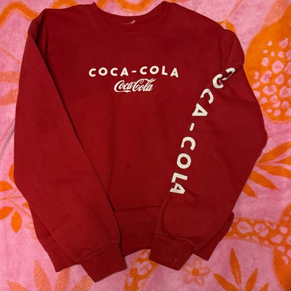 Coca Cola | Sweaters | Coca Cola Red Crewneck Sweater With Iconic Logo ...